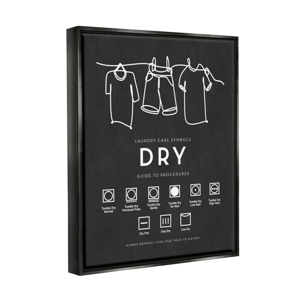 Stupell Industries " Drying Procedure Guide Helpful Laundry Symbol Chart " by Lettered And Lined ...